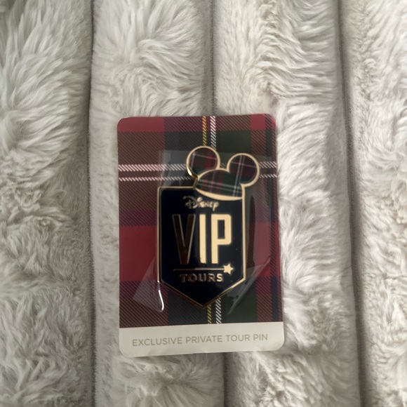 Disney | Other | Disney Vip Tours Plaid Pin With Gold Accents | Poshmark